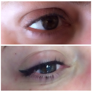 Before and after pictures of a woman's eyeliner. - Permanent Makeup ...